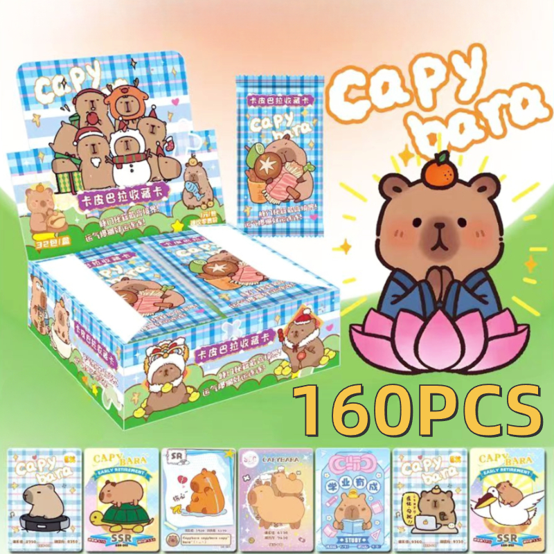160Pcs Capybara Card Kapibara Rare EX/SEC/SR Cards Random box Kids Toys ...