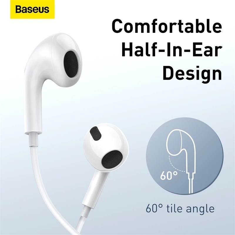 Baseus h17 Earphones 3.5mm In-Ear 1.1m Wired Headphones Wired Control ...