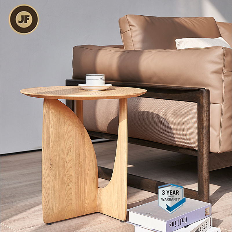Round Solid Wood Side Table Small Coffee Table Sofa Side Table Bedside ...
