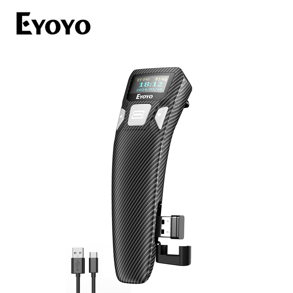 Eyoyo EY-040 Portable Mini 2D Bluetooth Barcode Scanner, Smart Digital ...