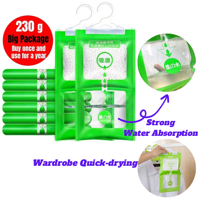 [SG 9h SHIP]Portable Hanging Desiccant 100g/230g Dehumidifier Bag for Wardrobe and Bedroom ...