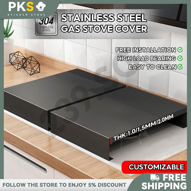 304 Stainless Steel Kitchen Stove Top Cover Gas Stove Protective Cover ...