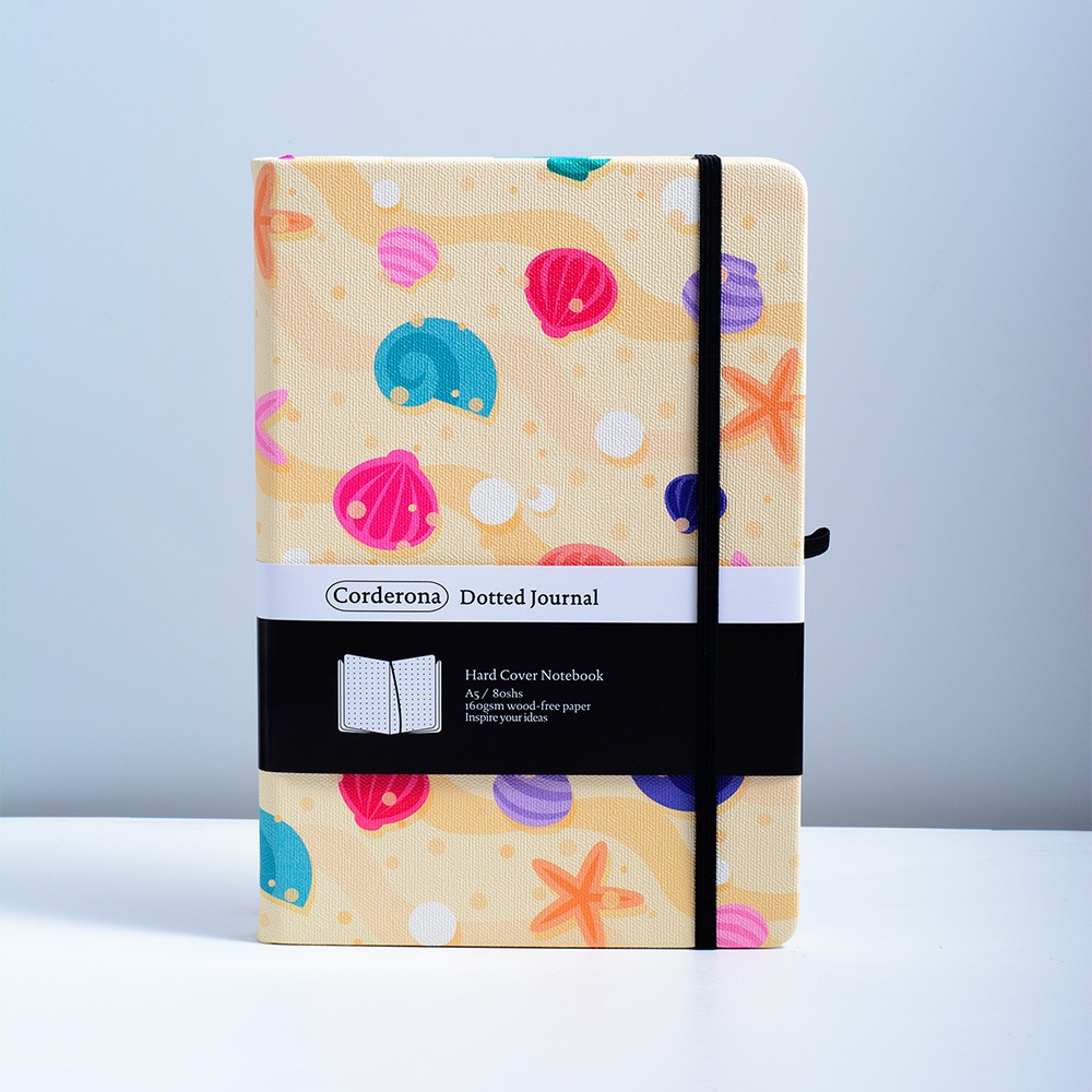 Summer Beach Bullet Dotted Journal Elastic Band Hard Cover A5 160gsm ...