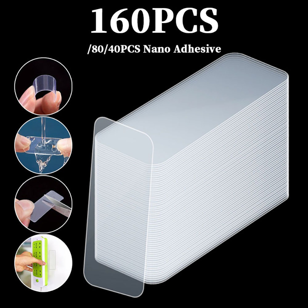 40/80/160PCS Reusable Double Sided Tape Transparent Multifunctional ...