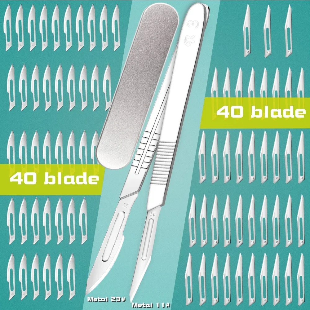 KUAIQU 11 23 Itakda Ang Scalpel Carbon Steel Blades Surgical Knife ...
