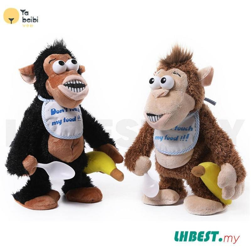 2024 Electric Banana Monkey Magnetic Funny Plush Toys Eating Banana ...