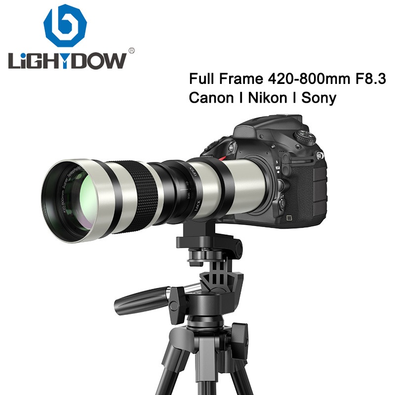 Lightdow Telephoto Lens 420-800mm f/8.3 White Manual Zoom Super ...