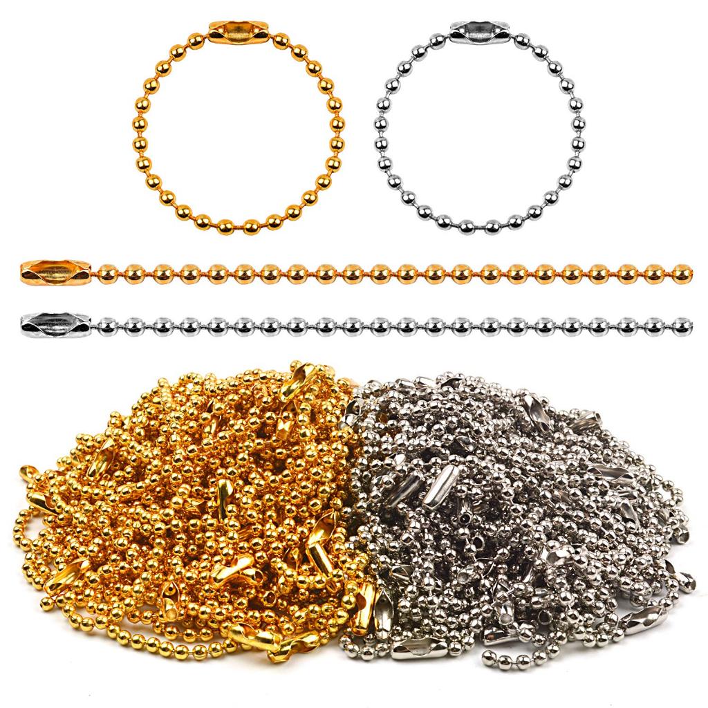 50/100/200Pcs 12cm Ball Beads Chain Gold/Silver Beads with Ball ...