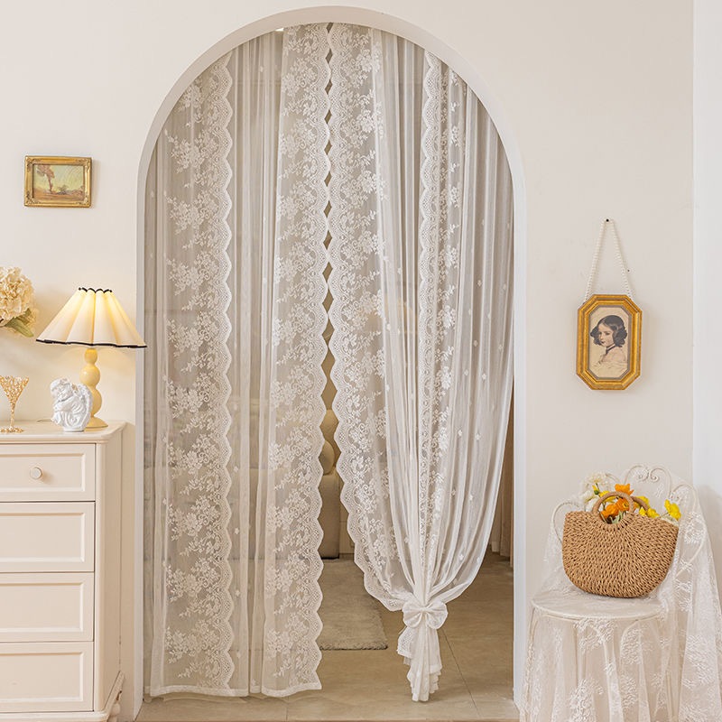 Romantic Lace Sheer Curtains for Livingroom Sliding Door Transparent ...