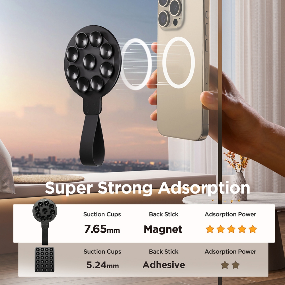 Magnetic Suction Phone Mount Silicone Mirror Shower Phone Holder for IP ...
