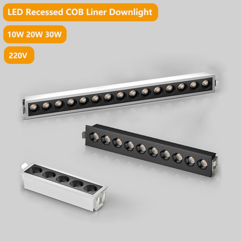 LED Line Light Grille Lamp Spotlight Led Linear Lights Home 10W 20W 30W ...
