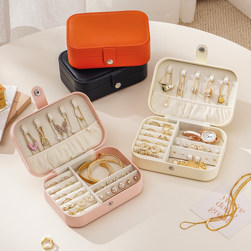 CASEGRACE Travel Jewellery Box PU Leather Jewelry Organizer Box For ...
