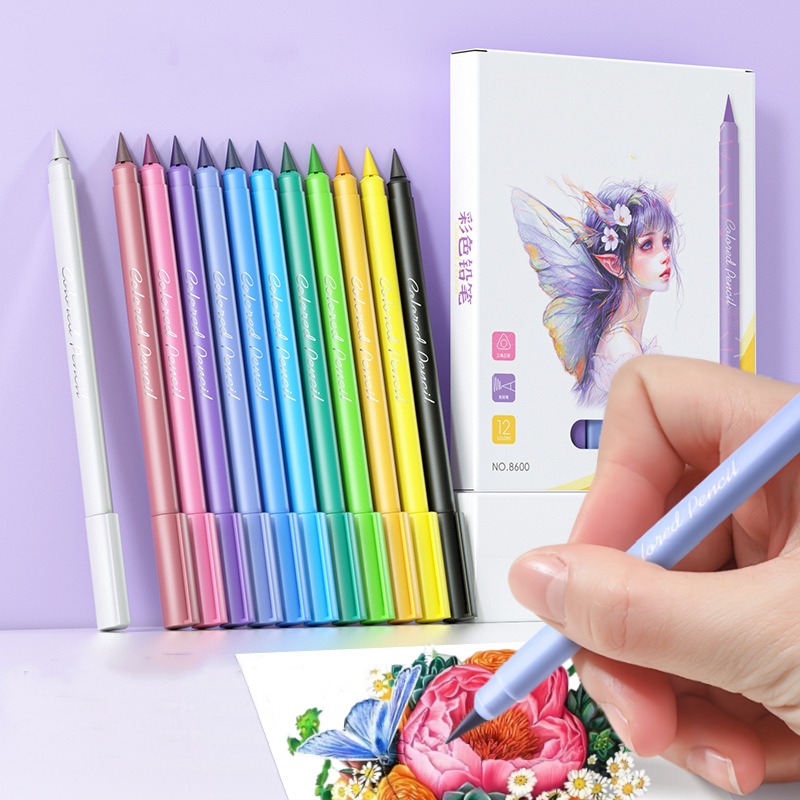 RUIXIANG 12 Colors "Eternal" Pencil Triangle Macaron Color No ...