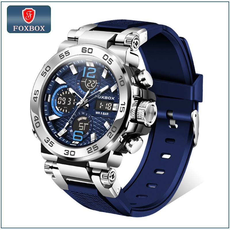 FOXBOX Watch original For Men LED Waterproof Sport Electronic Luminous ...