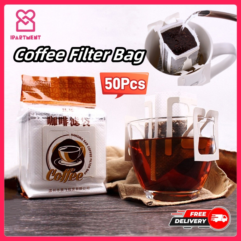 【SG STOCK】50pcs Coffee Filter Bag Disposable - Ear Hanging Style Filter ...