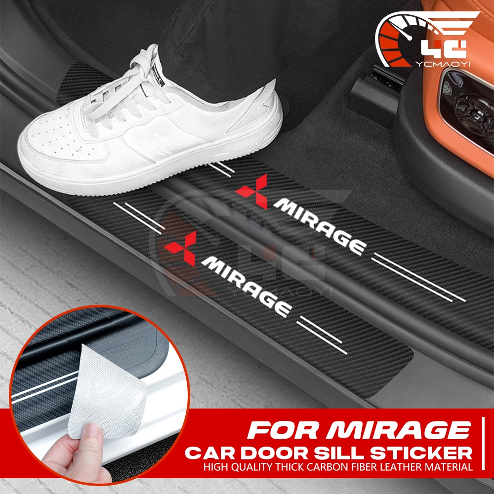 Mitsubishi Mirage Car Door Sill Protector Sticker Side Step Plate Rear ...