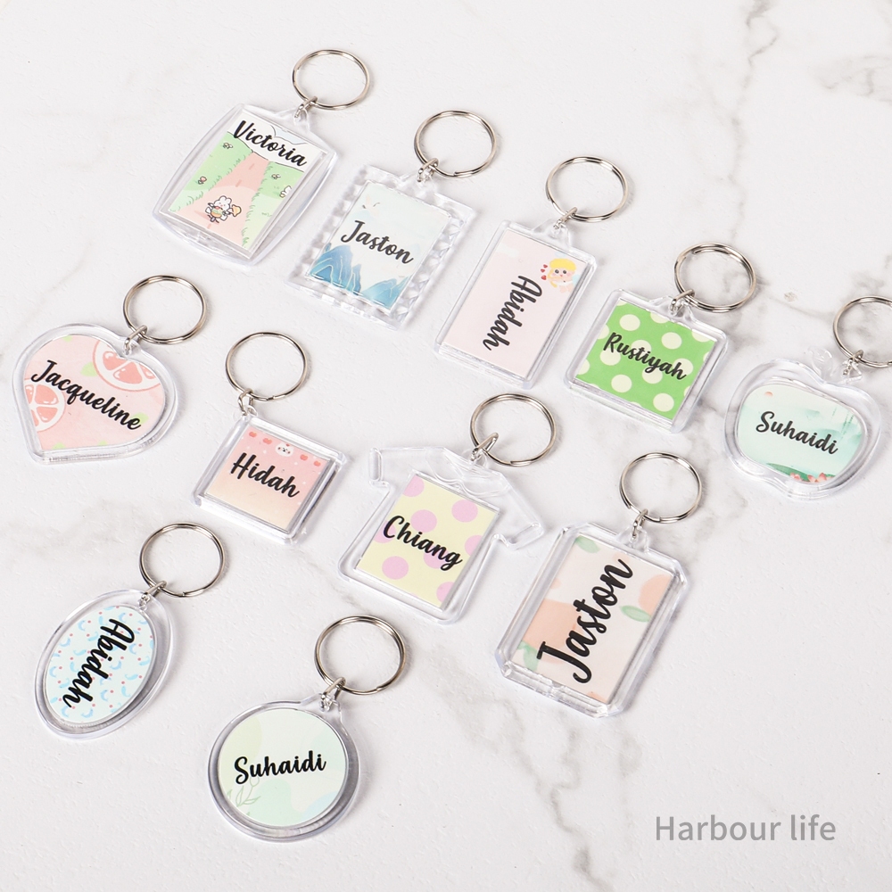 Custom Acrylic KEYCHAIN WITH NAME Photo Transparent Keychain Teacher's ...