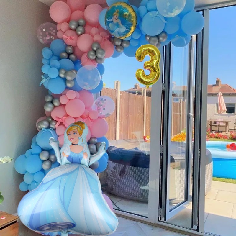 QQTZ127 Princess Bell Outdoor Birthday Party Balloon Chain Arch Set on ...