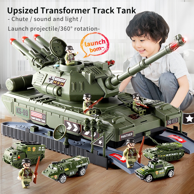 Aiqi Military Vehicles Set, Tank Toy Set with Realistic Light and Sound ...