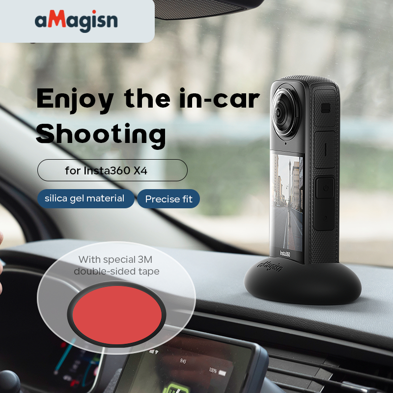 aMagisn Insta360 X4 Silicone Base Stand 3M Car Sticker Desktop Stand ...