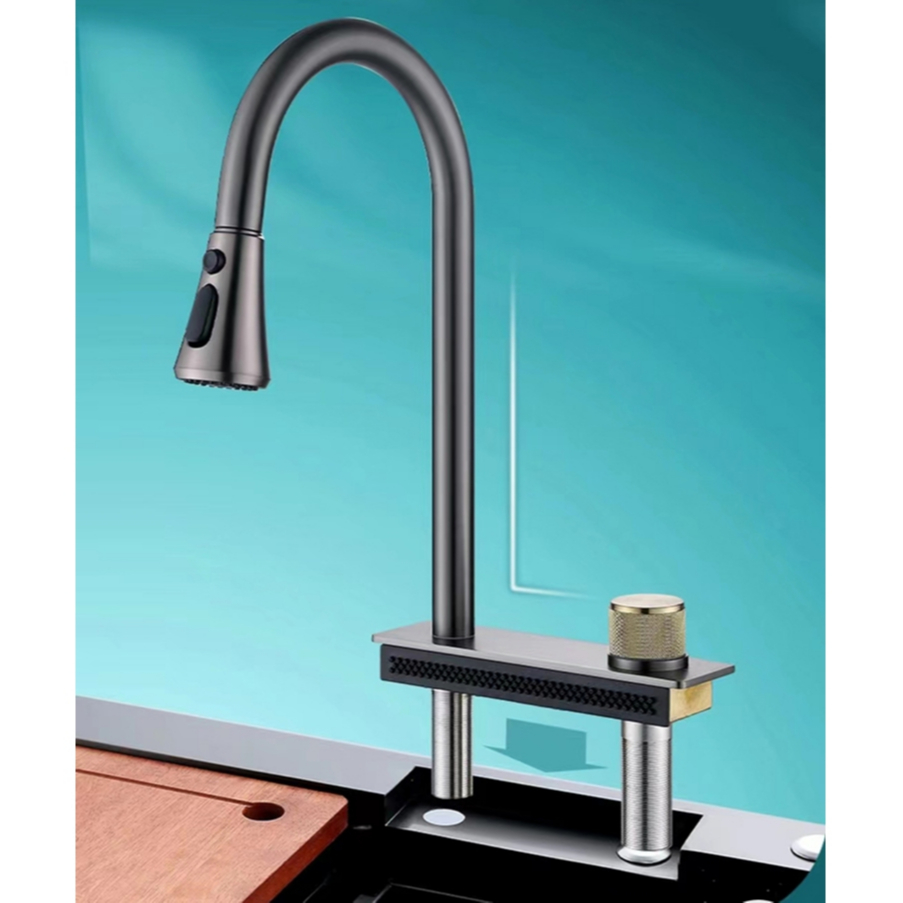 Factory in Stock waterfall Rainfall Faucets pull out Kitchen Sink ...