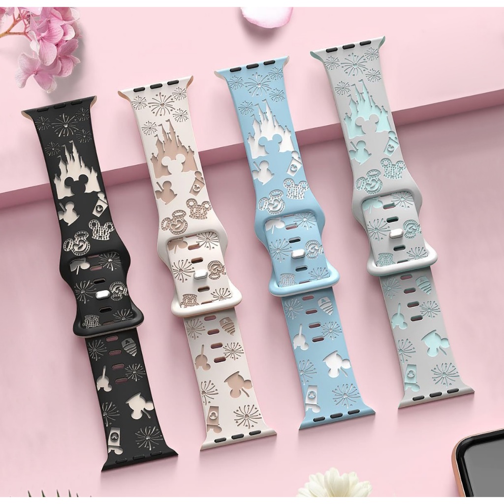 3D Imprint Castle Silicone Strap For Watch Series10, Series9 Series8 ...