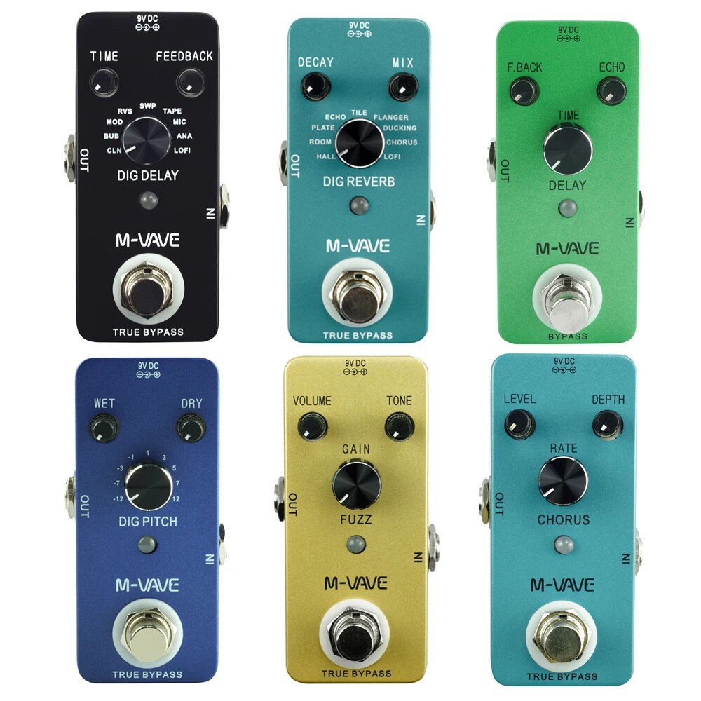 ⭐⭐⭐M-VAVE Guitar Effect Pedal DIG DELAY Digital Delay with 9 Delay ...