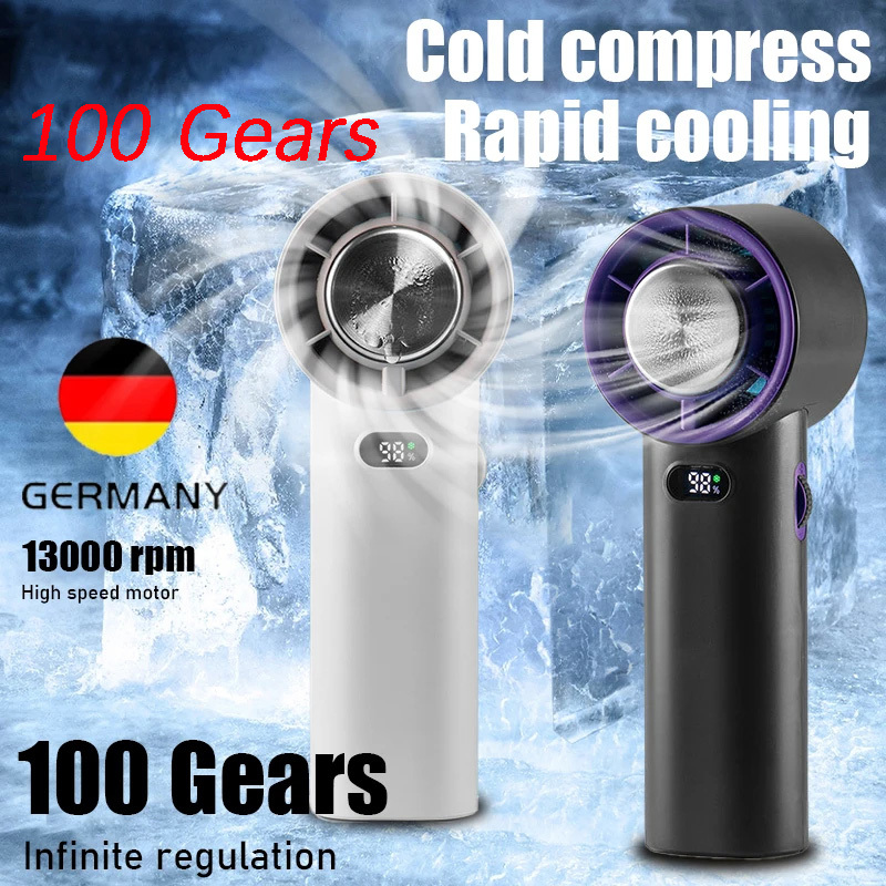 3600mAh New Handheld Electric 100 gears Fan High-Speed Powerful Cooling ...