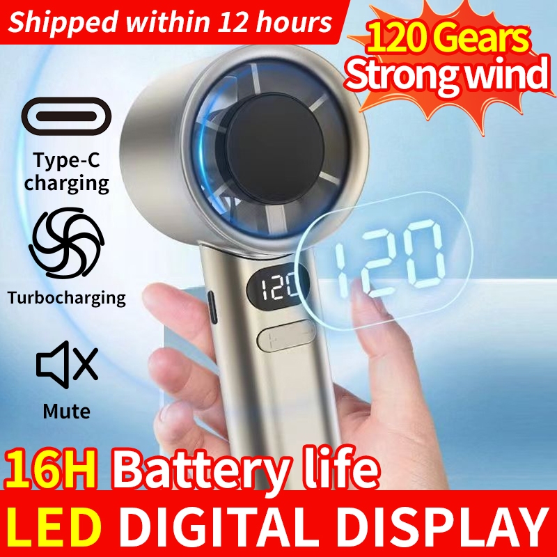 🔥Ship in 12 Hour🔥Upgraded 120-Speed 15000mAh Mini Portable Handheld Fan ...