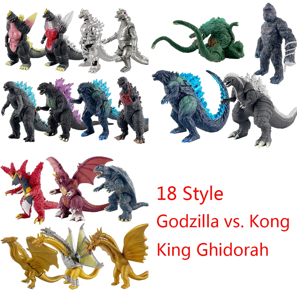 18 Style Godzilla: King of Monsters Figure King Kong Gold King Ghidorah ...