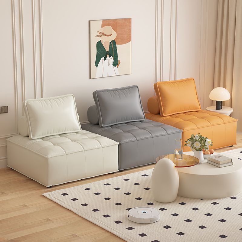 Nordic Minimalism Tofu Sofa Fabric Tech Leather Sofas Microfiber Cotton ...