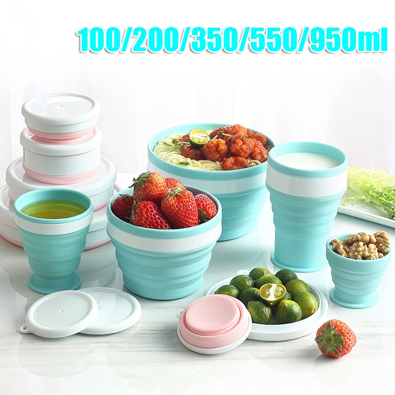 100/200/350/550/950ml Collapsible Silicone Cup Portable Telescopic ...