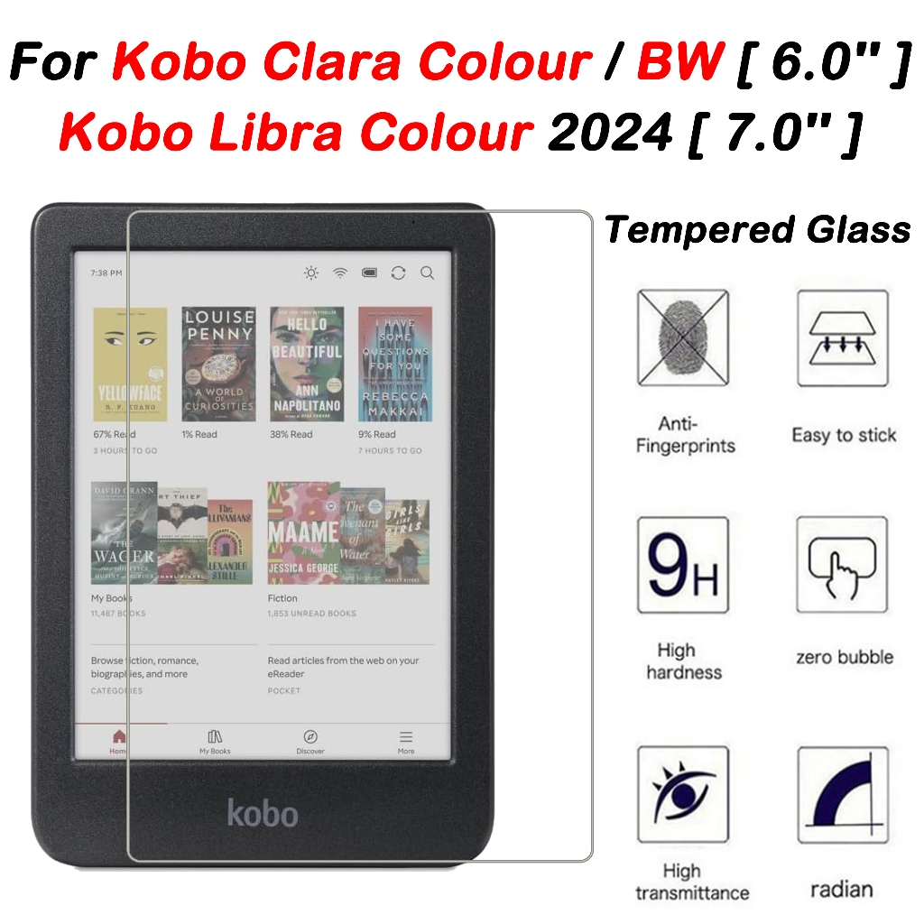 For Kobo Clara Colour Kobo Clara BW 6.0'' 2024 9H Tempered Glass HD e ...