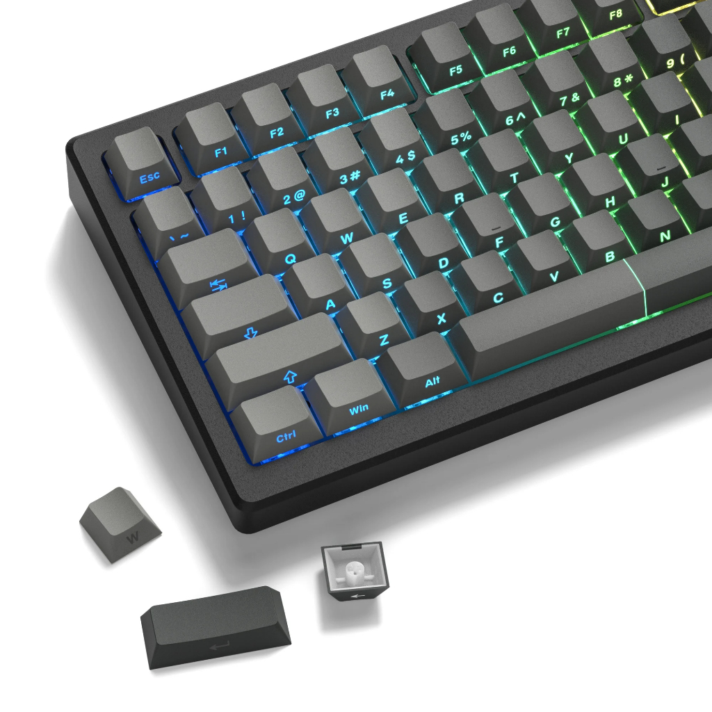 WOMIER 121 Keys Side-printed Keycaps Cherry Profile Double Shot Shine ...