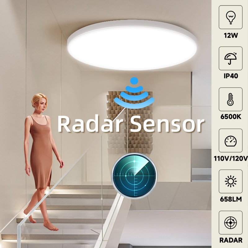 Smart Radar Sensor Light Ceiling Lights Automatic LED Motion Induction Lamp Night Round Wardrobe ...