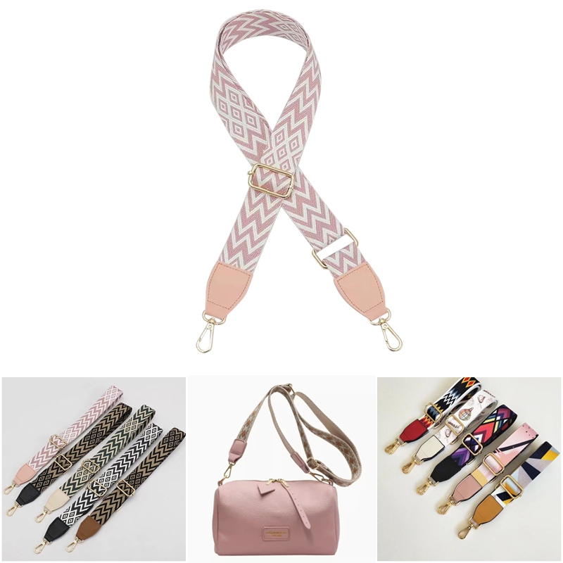 New Design Sling Bag Strap Pink Floral Thick Nylon Bag Straps Long ...