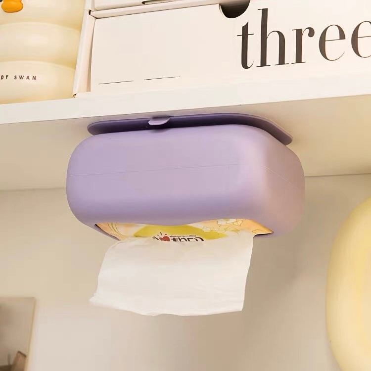 Silicone Suction Cup Tissue Box Creative Wall-mounted Punch Free ...