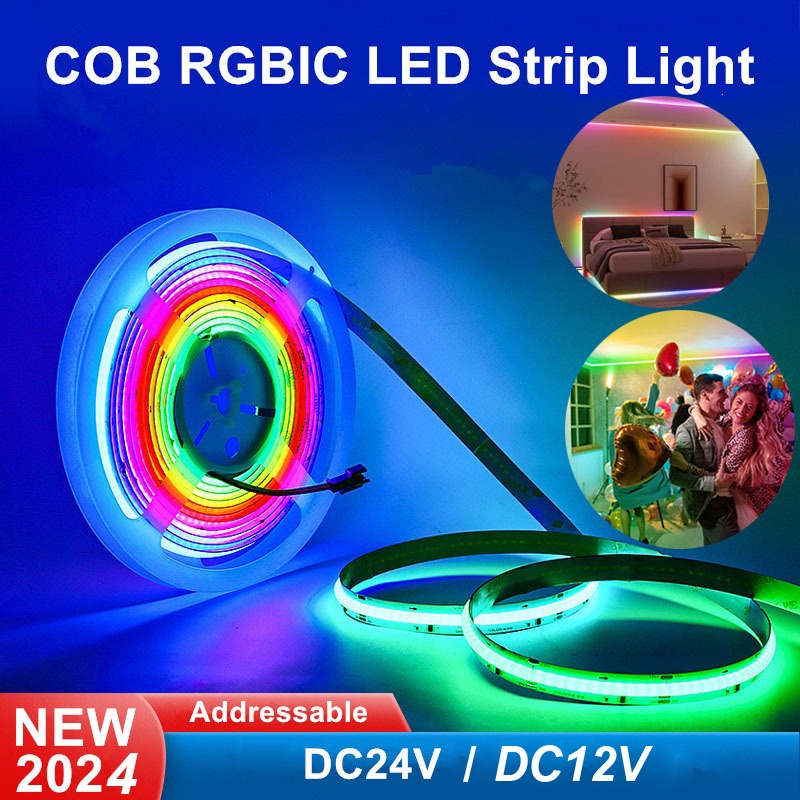 RGB Smart IC COB LED Strip Light Addressable 12V 24V Dream Color ...