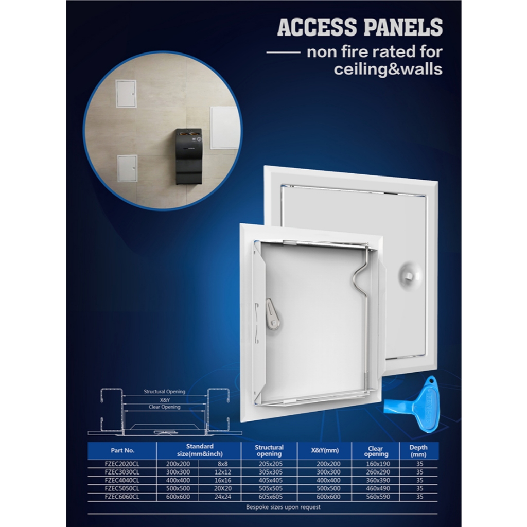 metal access panel with blue cam lock Steel Access Door Not Plastic ...