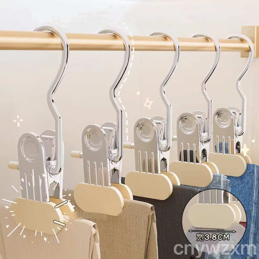 5 Pcs Multifunctional Stainless Steel Rubber Pad Clip with Hook Non ...