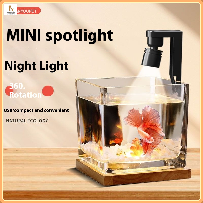 Small fish tank light waterproof clip light full spectrum bright water ...