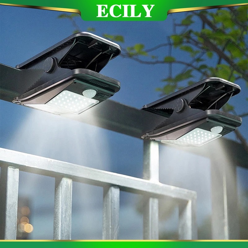 ECILY New Solar Clip Light 48 LED Outdoor Courtyard Super Bright Human ...