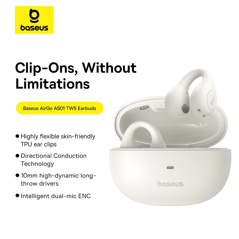 Baseus AirGo AS01 Open-Ear TWS Earbuds Wireless Earphone Bluetooth 5.3 ...