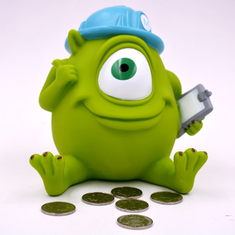 15cm Monsters University Monsters, Inc Michael Wazowski Mr.Q Piggy Bank ...