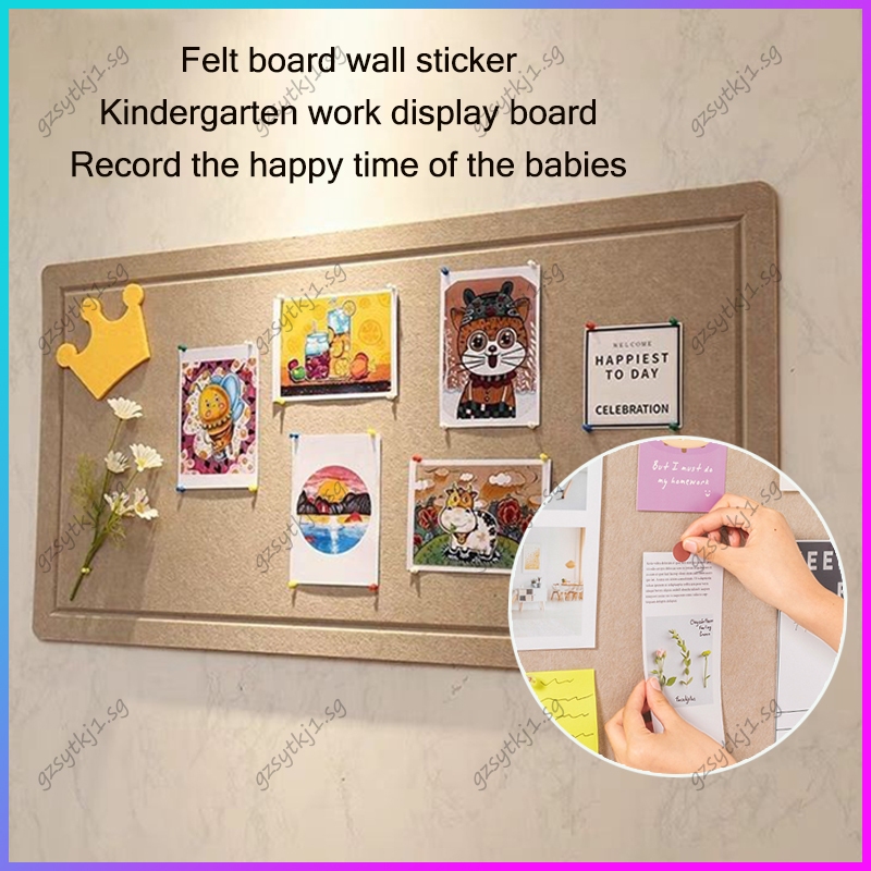 TP Nordic style Groove design Cork board wall felt photo wall memo ...