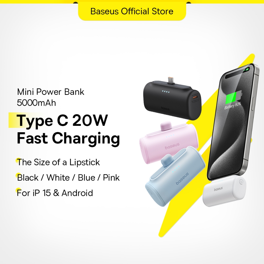 Baseus Compact Fast Charging Power Bank Type-C Edition 5000mAh 20W ...
