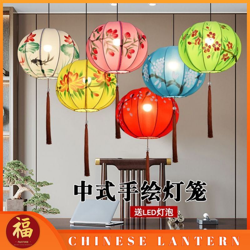 Hand Painted Chinese Chandelier/Lantern With LED Light Chinese Round ...