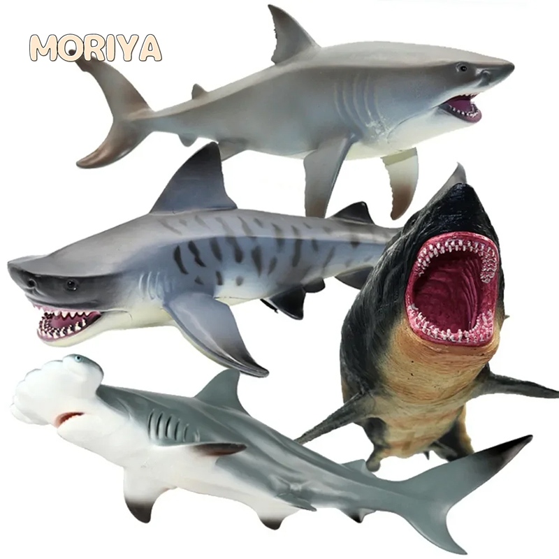 A0380 Children Simulation Marine Life Animal Model Tiger Shark Great ...