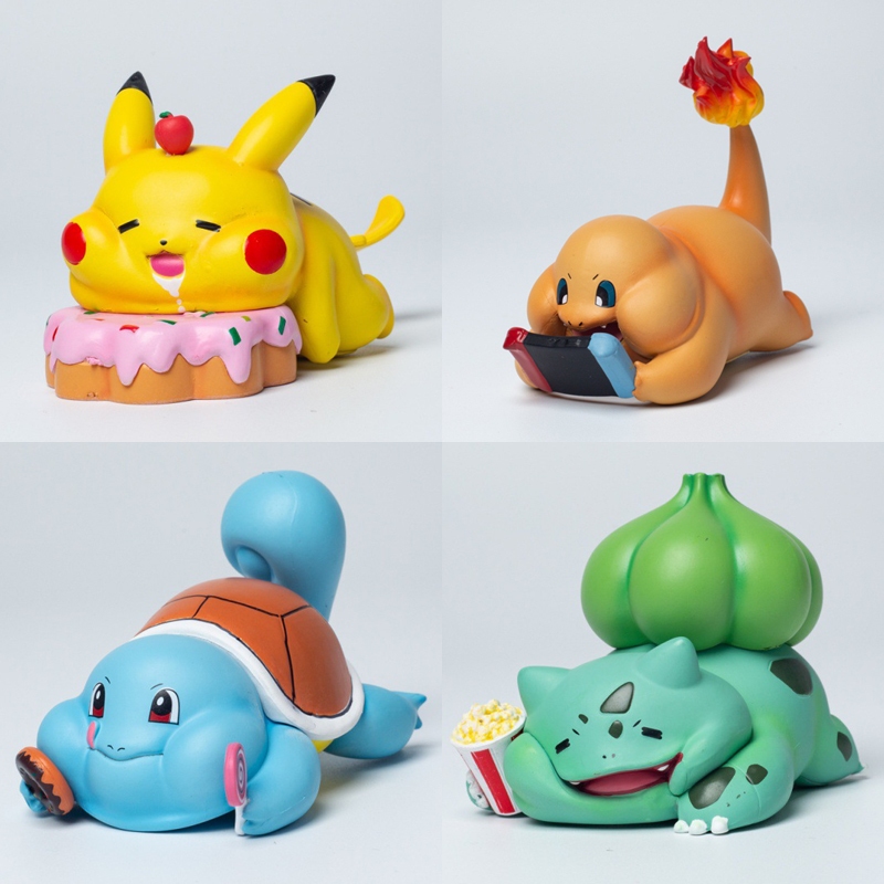 4 Style Pokemon Anime Figure FatOtaku Pikachu Charmander Bulbasaur ...