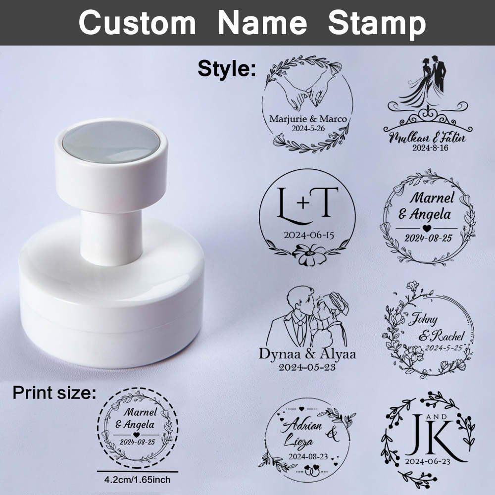 Custom Name Stamp For Wedding Stamp Personalized Lovers Name Invitation ...